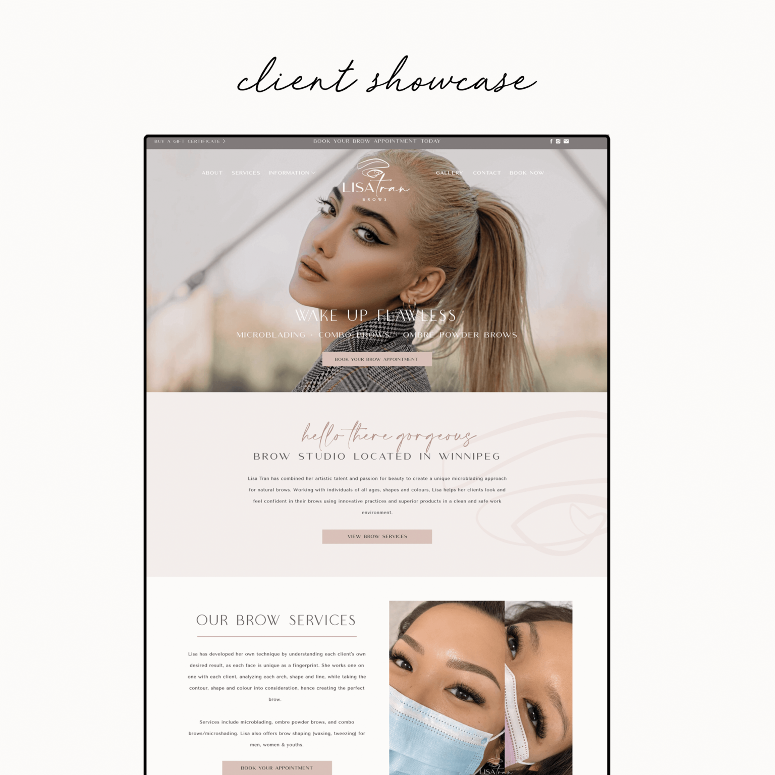 Showit Website Launch - Lisa Tran Brows | createwithdanielle.com