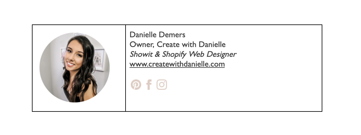 Create a Custom Email Signature in Google Docs | createwithdanielle.com