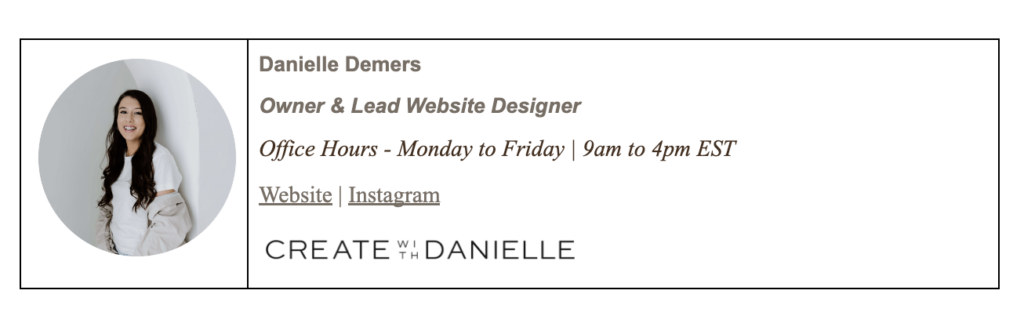 Create a Custom Email Signature in Google Docs | Create with Danielle