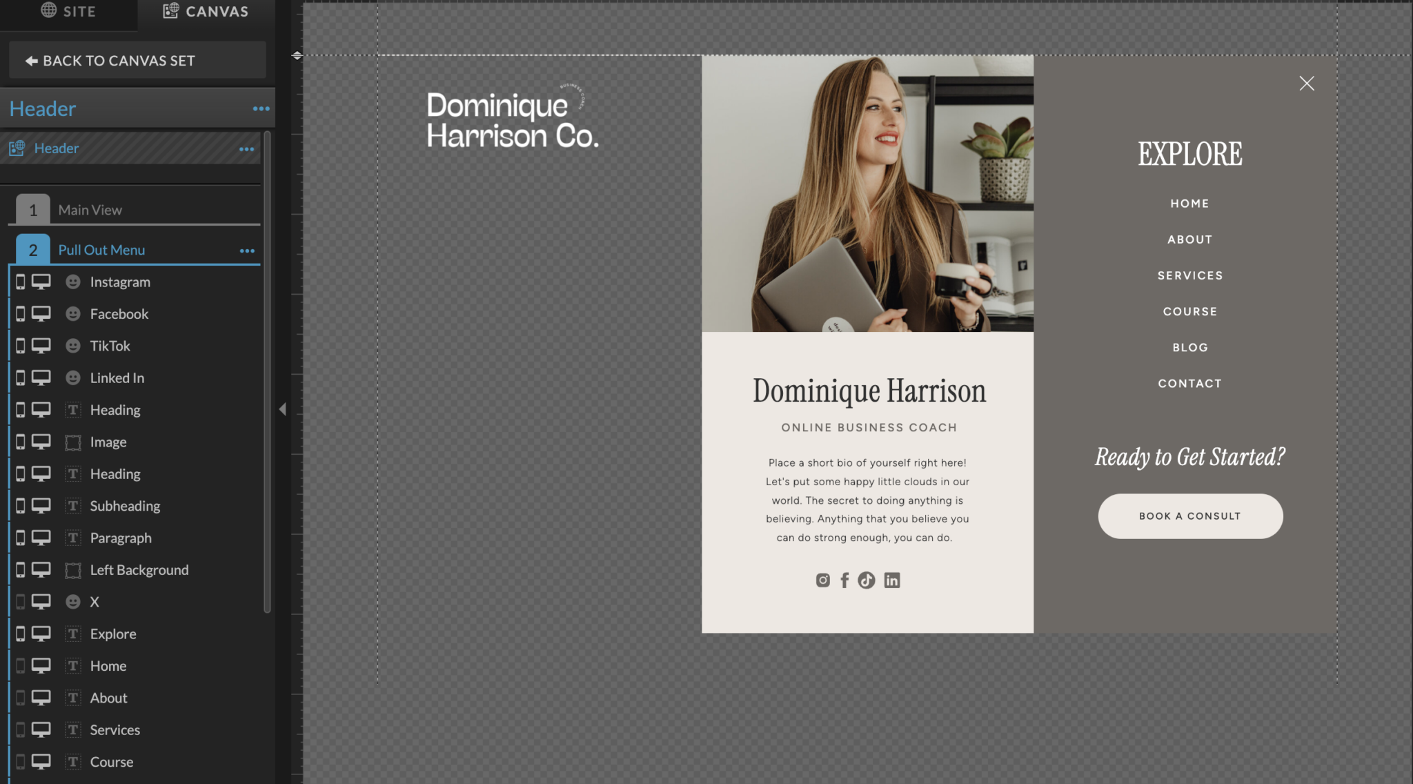 How to Create a Showit Dropdown Menu in Showit | CWD