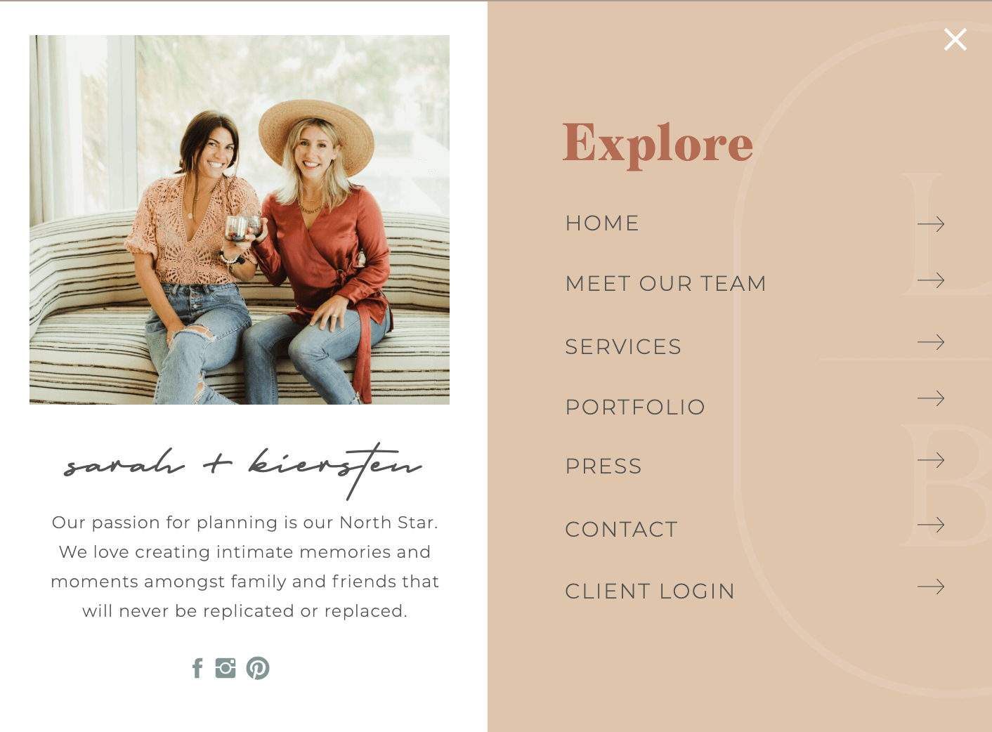 How to Create a Pop Out Menu in Showit | CWD