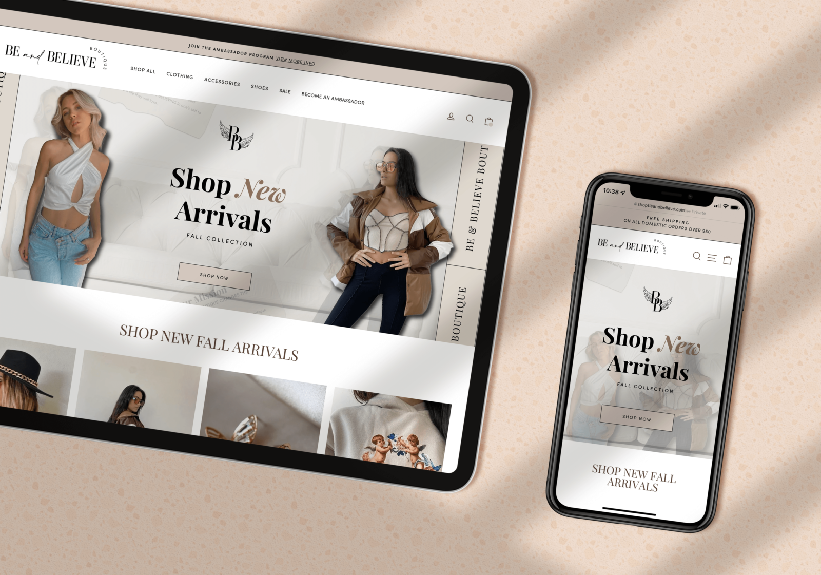 Shopify Clothing Boutique Website Design for Be & Believe | CWD