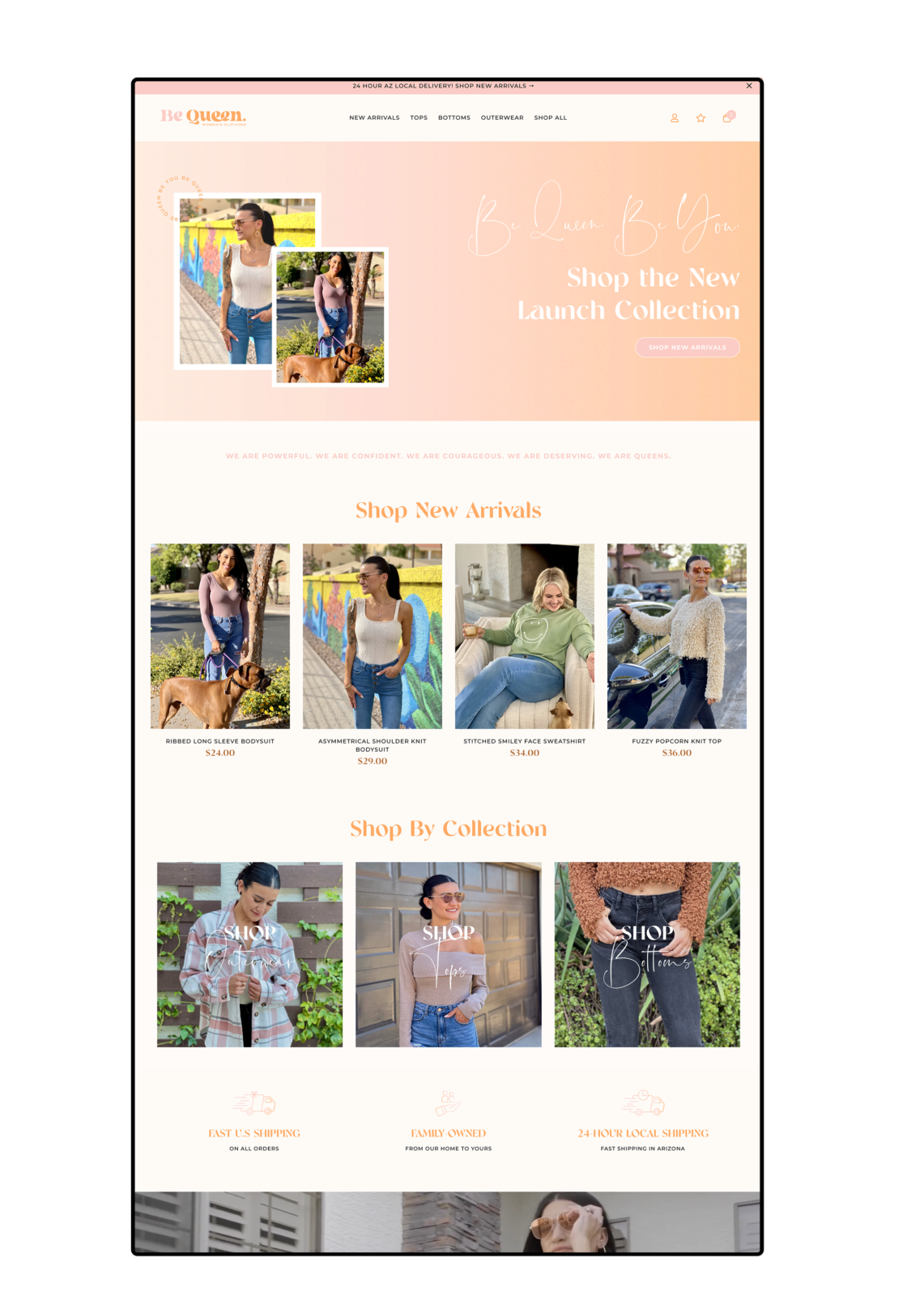 Shopify Website Design for Clothing Boutique for Be Queen | CWD