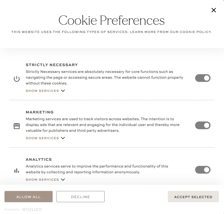 How to Add a Cookie Banner To Your Showit Website with Enzuzo | CWD