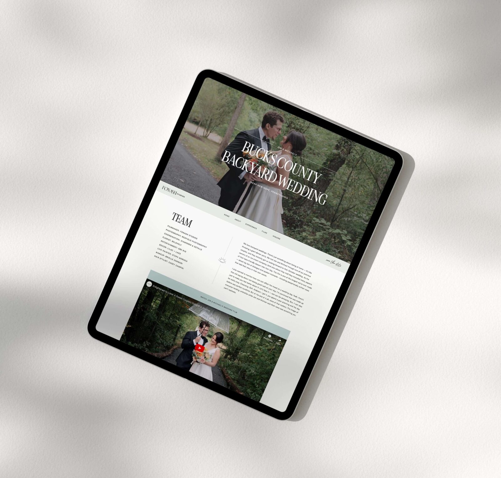 Showit Wedding Videographer Website | Create with Danielle