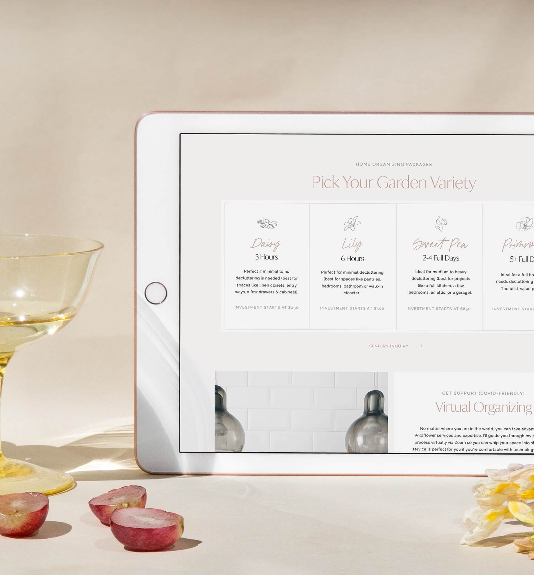 Showit Professional Organizer Website Design | CWD