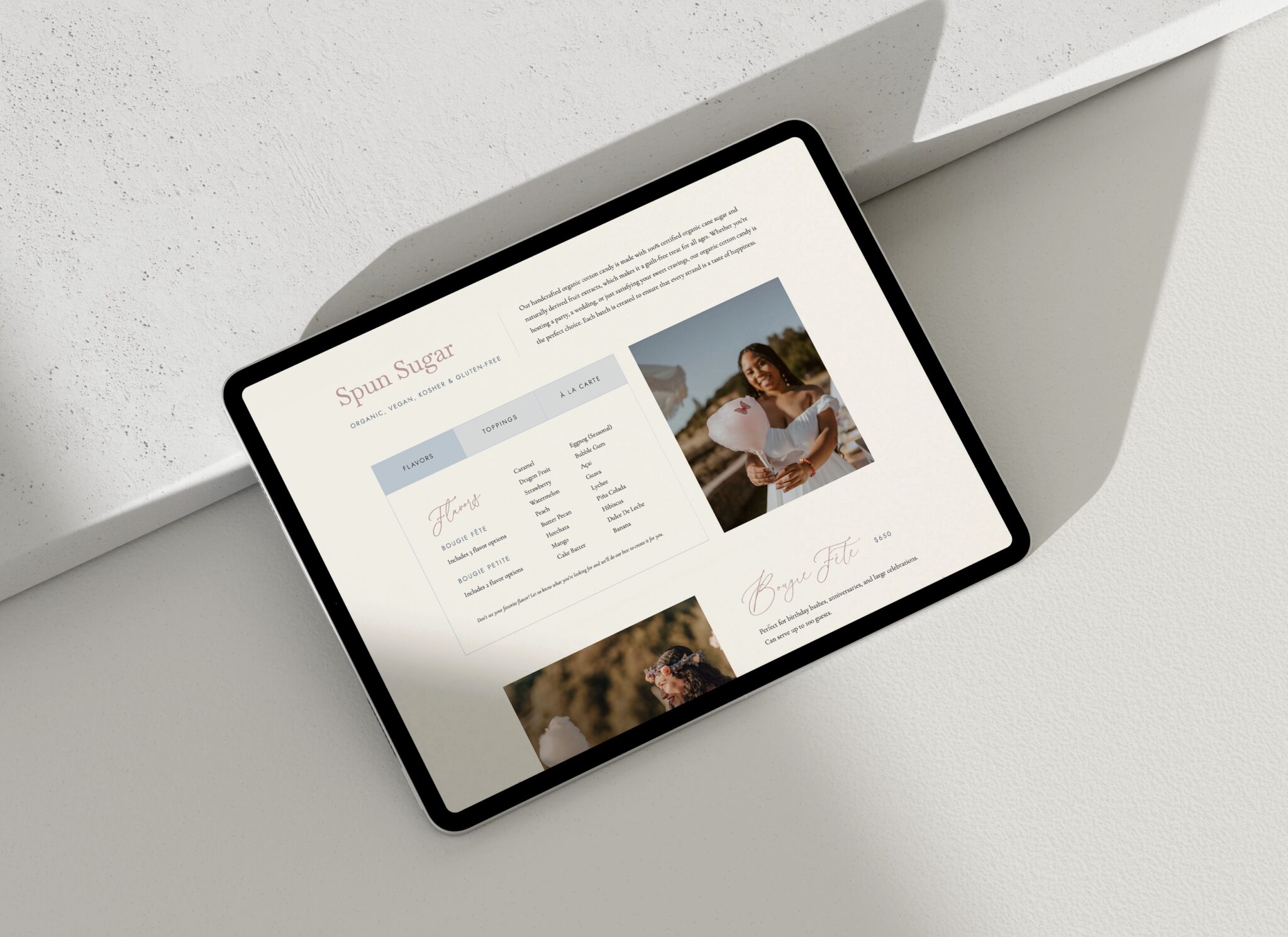 Showit Dessert Catering Cart Website Design | Create with Danielle